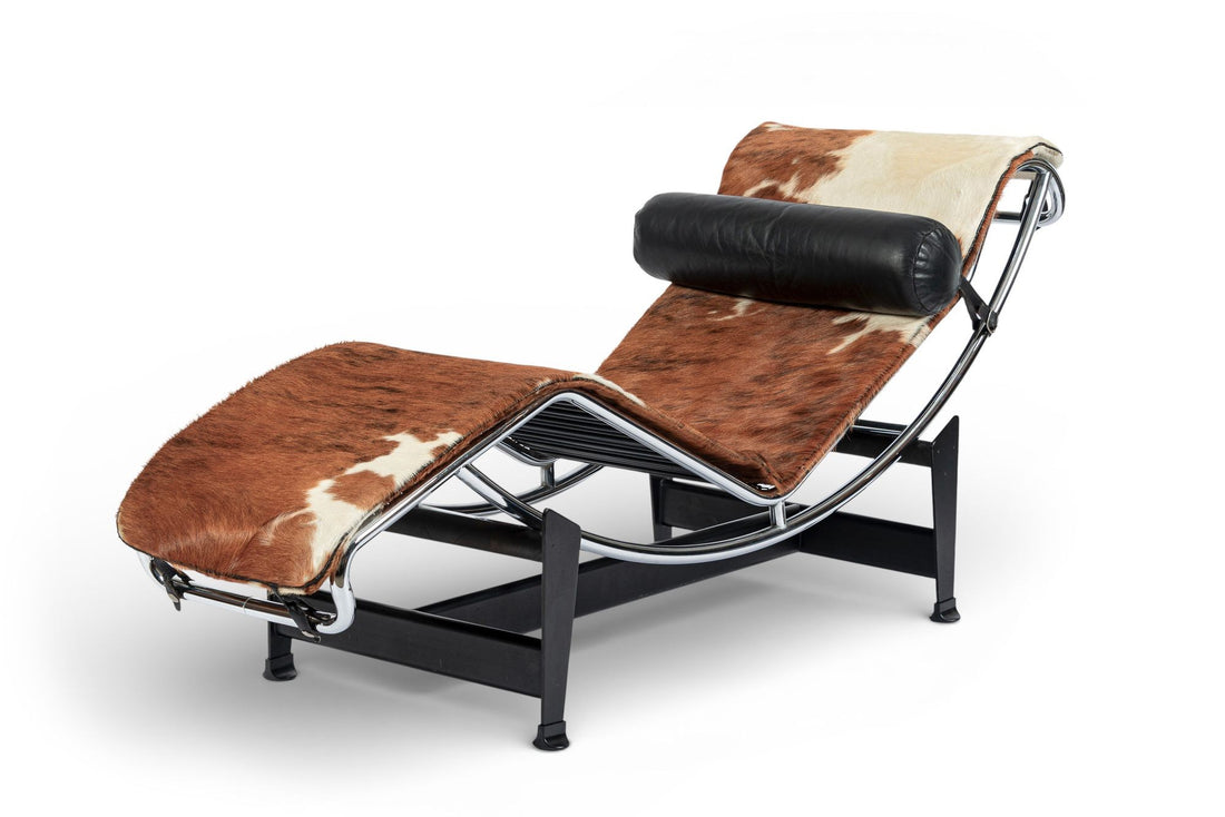 Vintage Cassina LC4 Cowhide Leather Chaise Lounge Chair by Le Corbusie ...