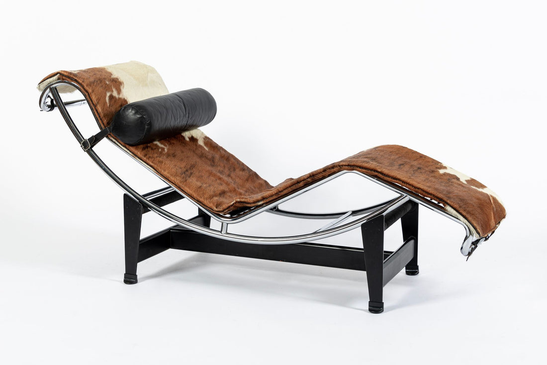 Vintage Cassina LC4 Cowhide Leather Chaise Lounge Chair by Le Corbusie ...