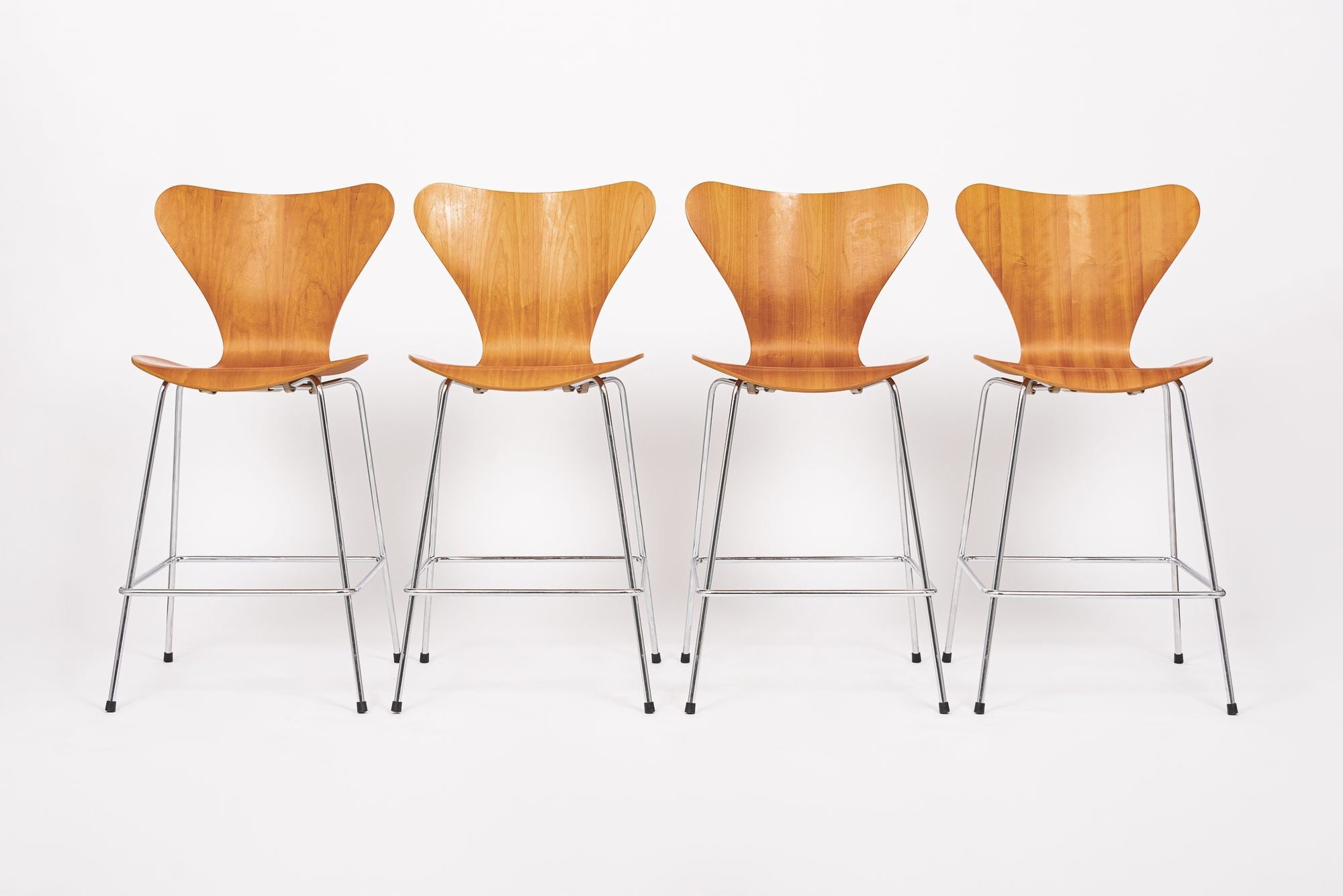 Danish Modern Wood Stools Series 7 by Arne Jacobsen for Fritz Hansen ...