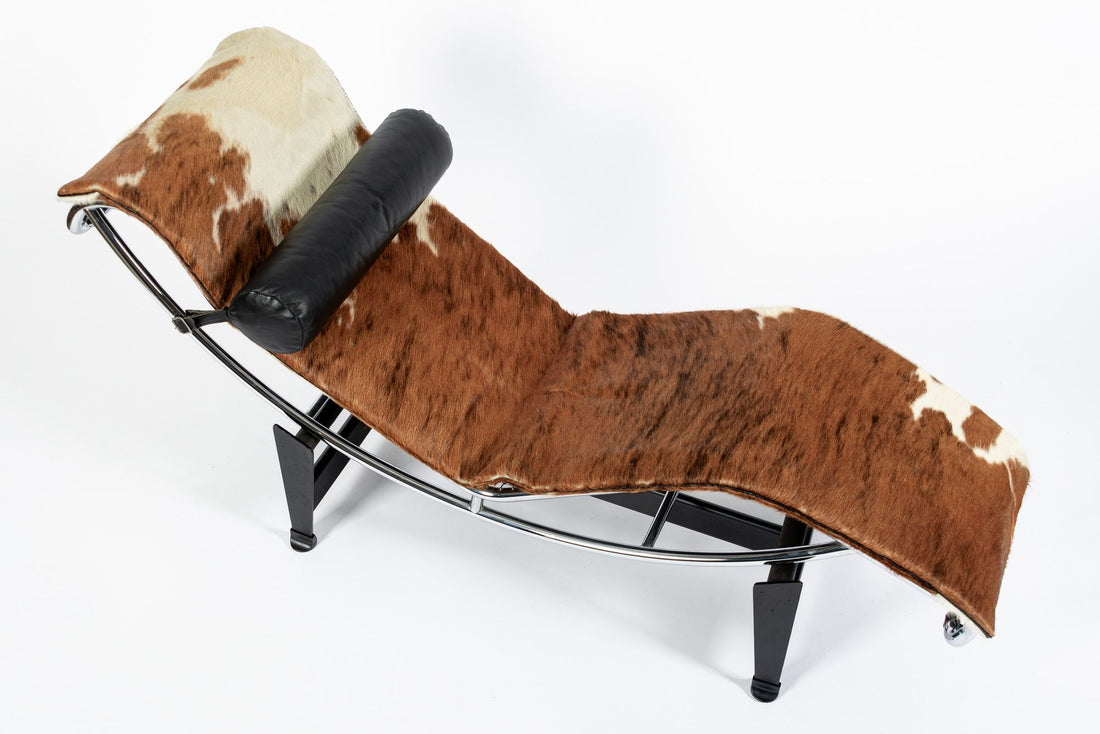 Vintage Cassina LC4 Cowhide Leather Chaise Lounge Chair by Le Corbusie ...
