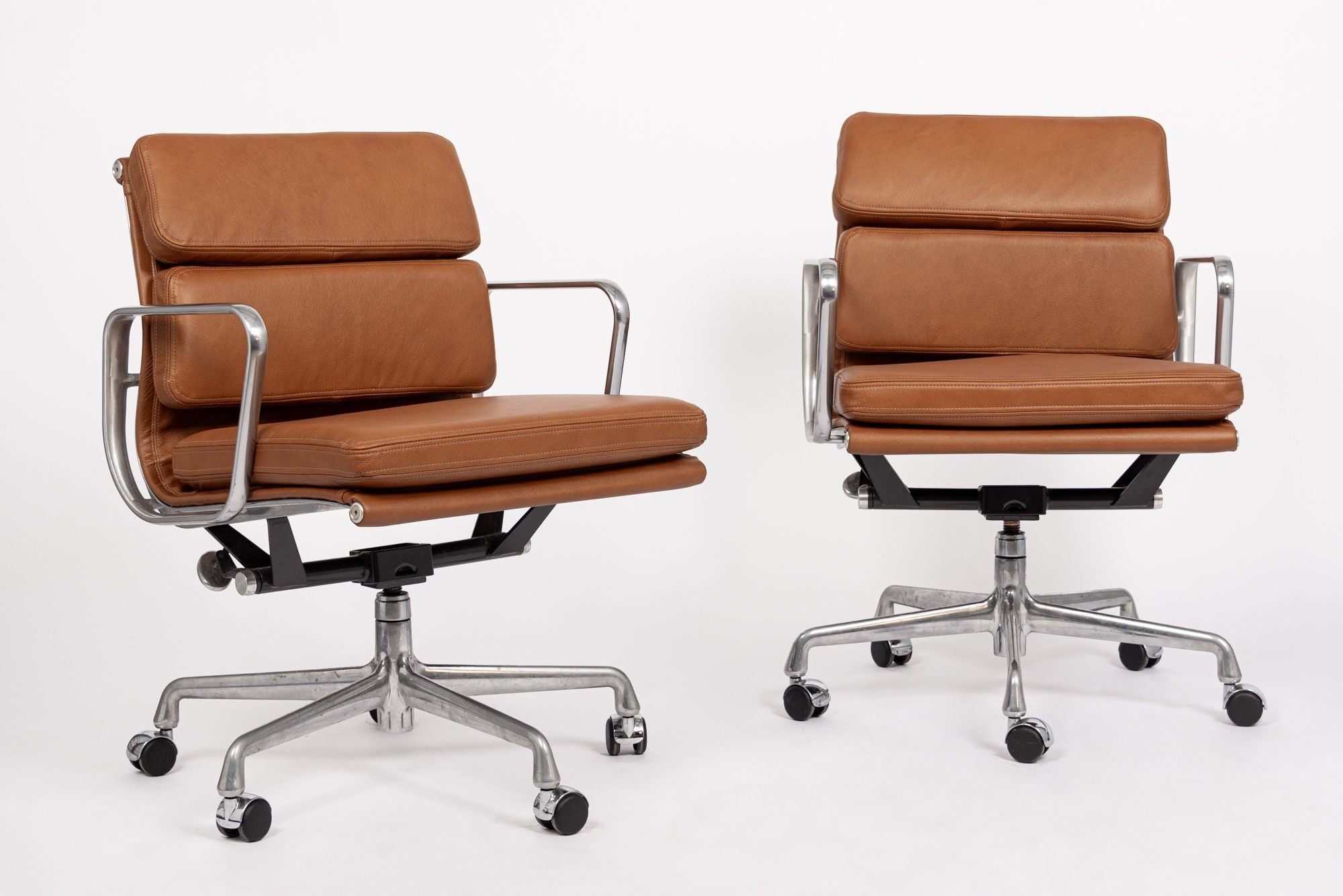 Mid Century Brown Leather Office Chairs by Eames for Herman Miller ...