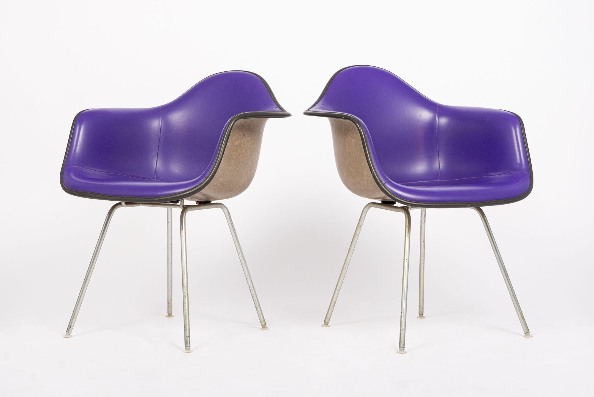 Mid Century DAX Purple Bucket Lounge Chairs by Eames for Herman Miller ...