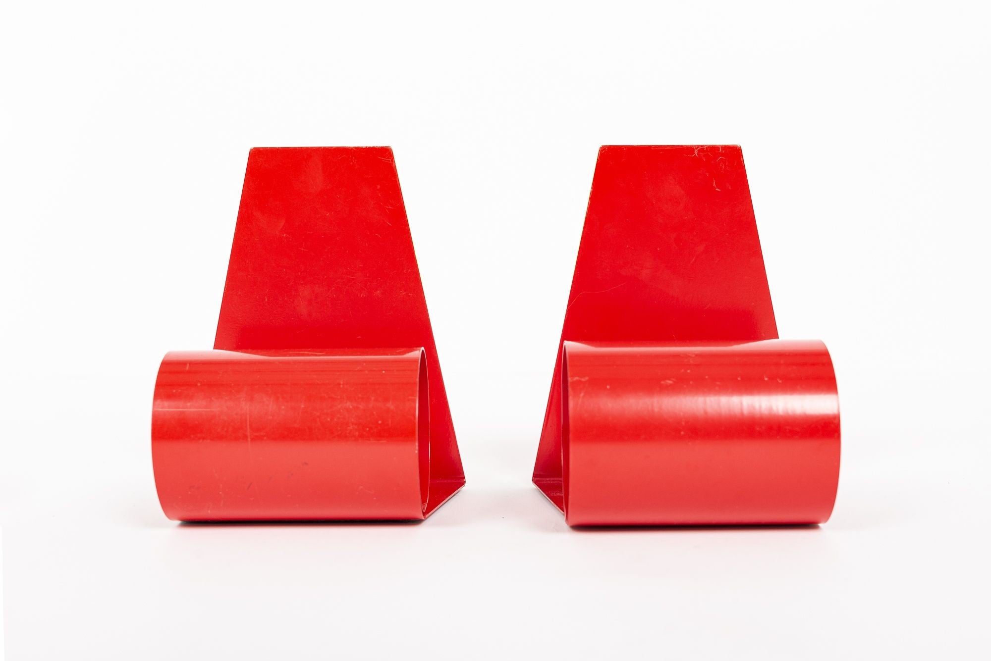 Antique English Art Deco Red Metal Bookends 1940s – capsule